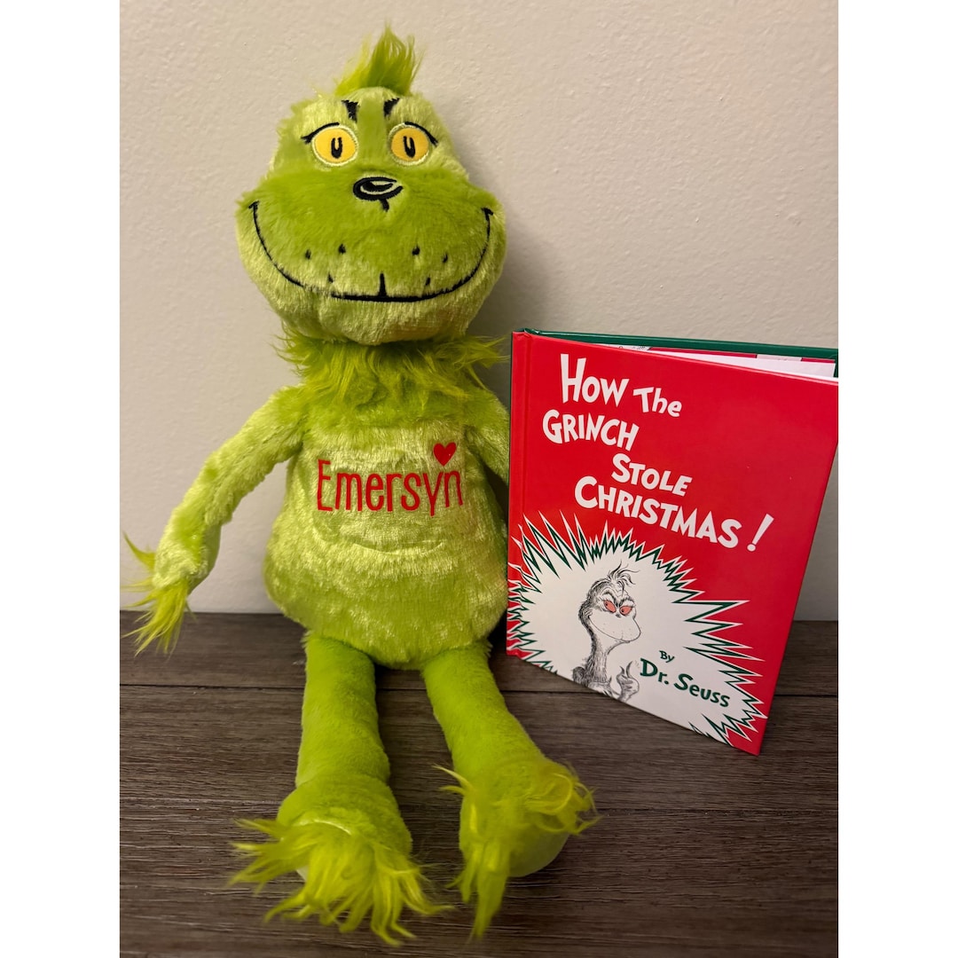 Grinch Bundle, Plush and Book, Mr.grinch, Personalized Grinch Gifts ...