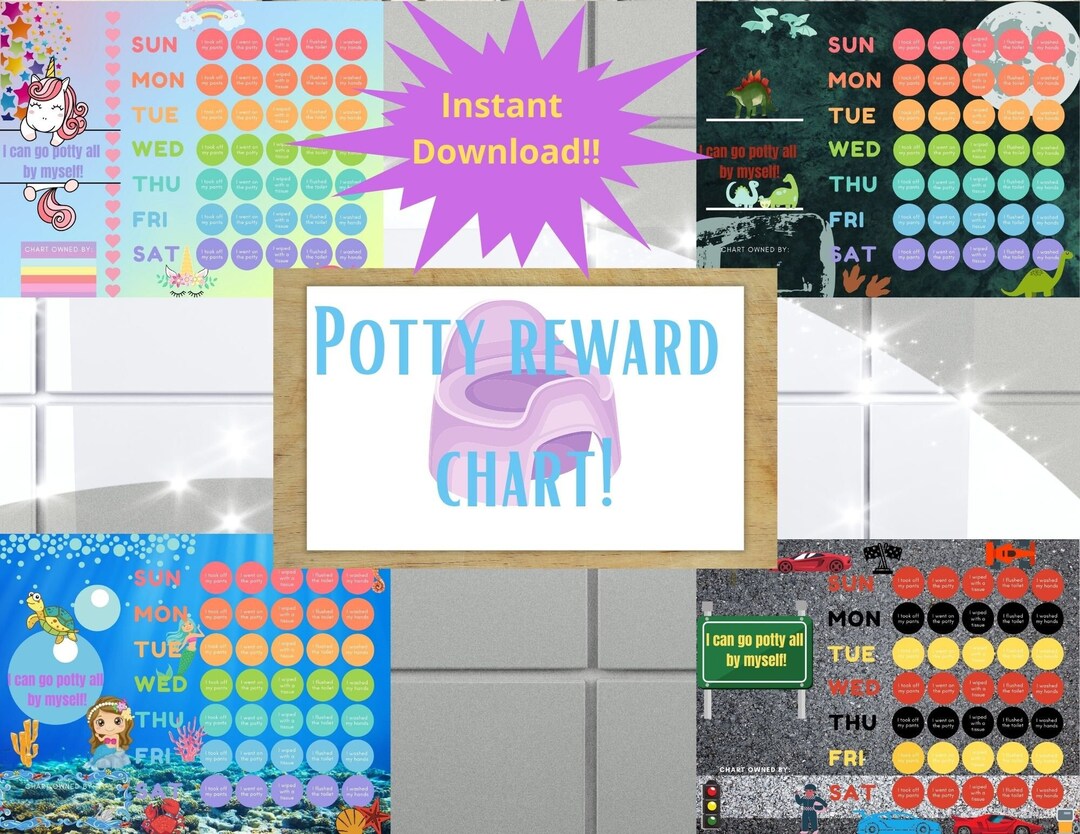 Printable/editable Potty Training Reward Chart With Stickers for Baby ...