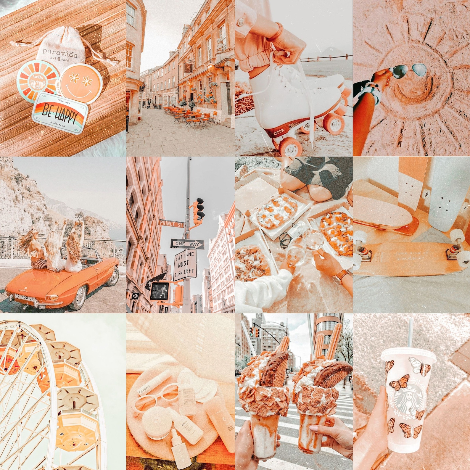 Peachy Aesthetic Collage, Peachy Wall Collage Kit, Soft Peach Collage ...