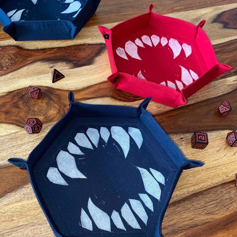 Vampire Teeth Dice Tray for Board Games and TTRPGS - Hand Sewn and ...