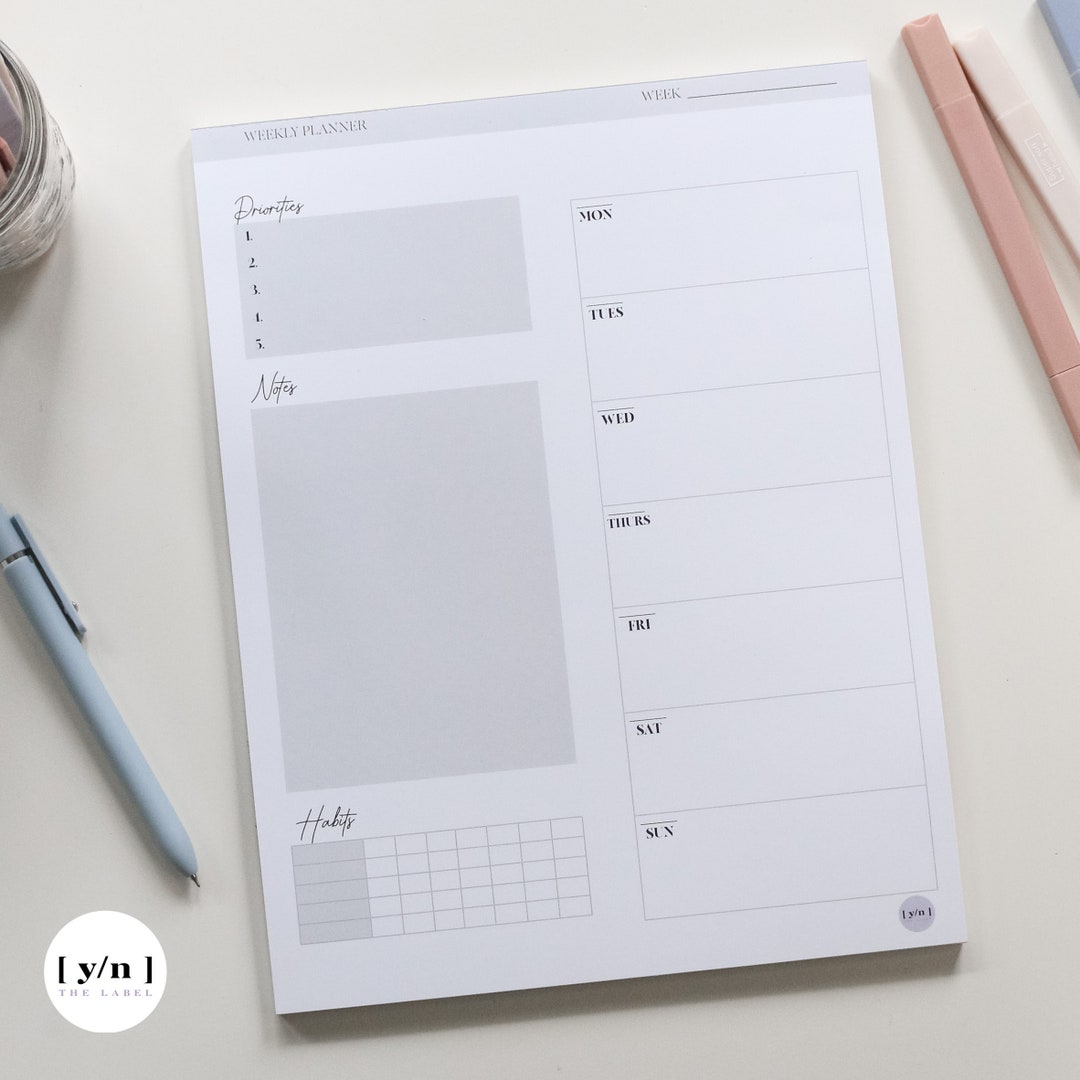 Weekly Prioritizing Notepad, Letter Sized, 50 Sheets, Productivity Time ...