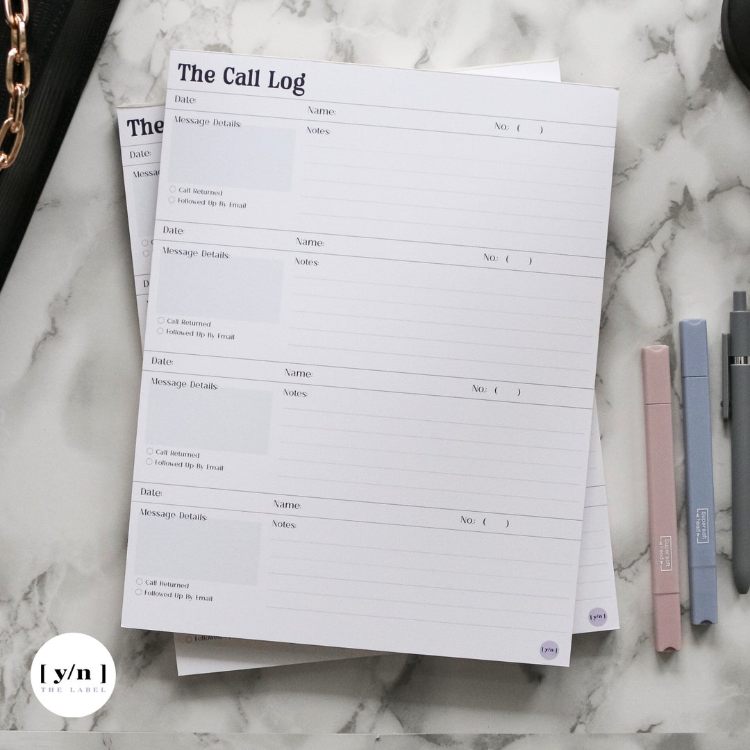 The Call Log | Voicemail & Missed Call Follow-up Communication Tracker ...