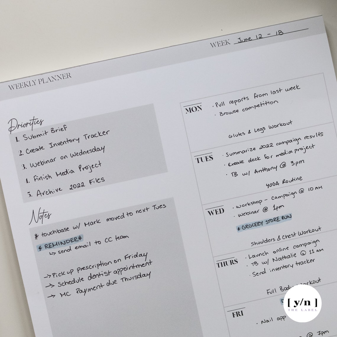 Weekly Prioritizing Notepad, Letter Sized, 50 Sheets, Productivity Time ...