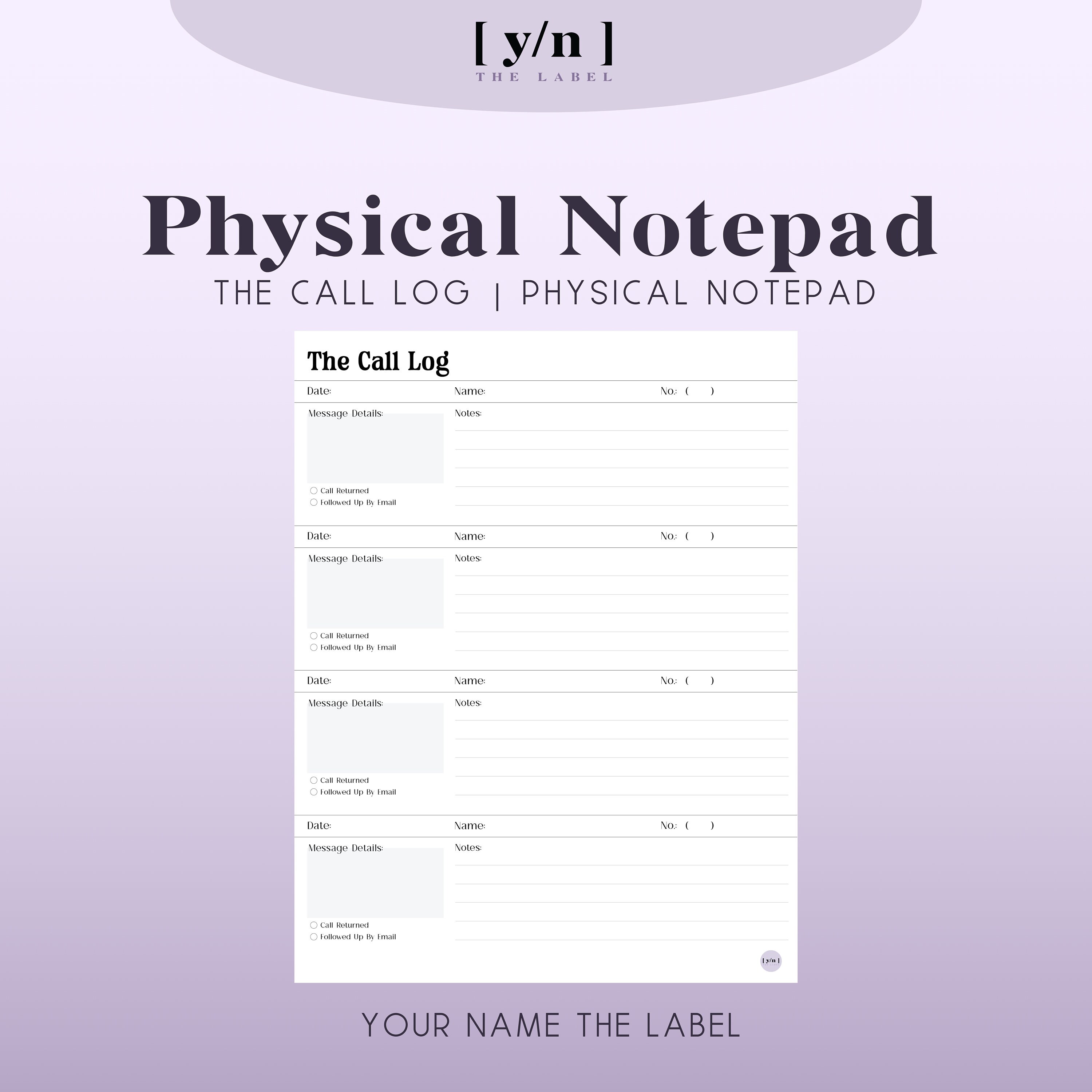 The Call Log | Voicemail & Missed Call Follow-up Communication Tracker ...