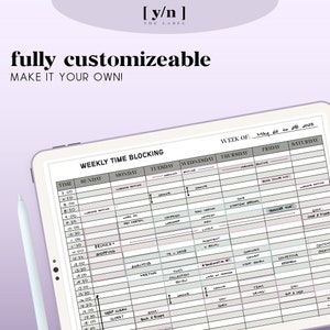 CLAIR | Weekly Time Blocking Spread | 4 Color Themes | A4 & US Letter Sizes | PDF Download for ...