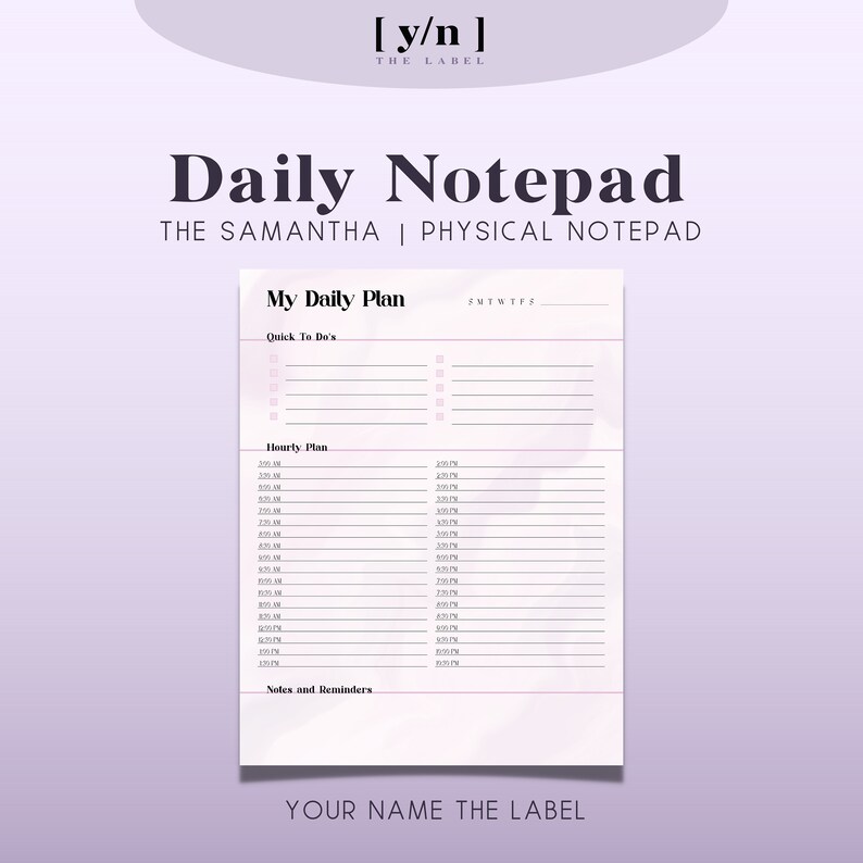 Daily to Do List Hourly Notepad, Letter Sized, 50 Sheets, Productivity ...