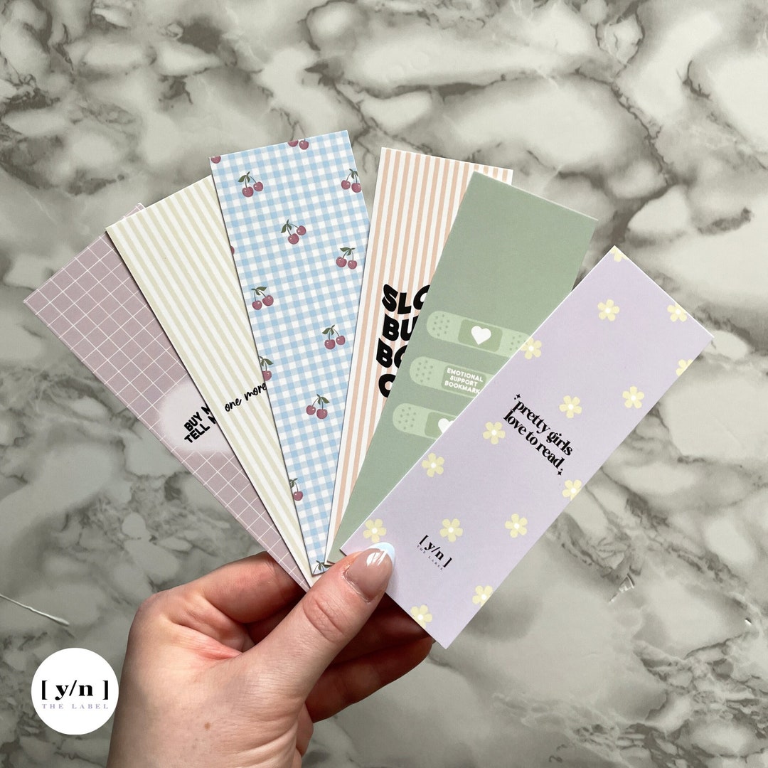 Spring 2024 Bookmarks Pastel Aesthetic Cute Bookish Double Sided ...