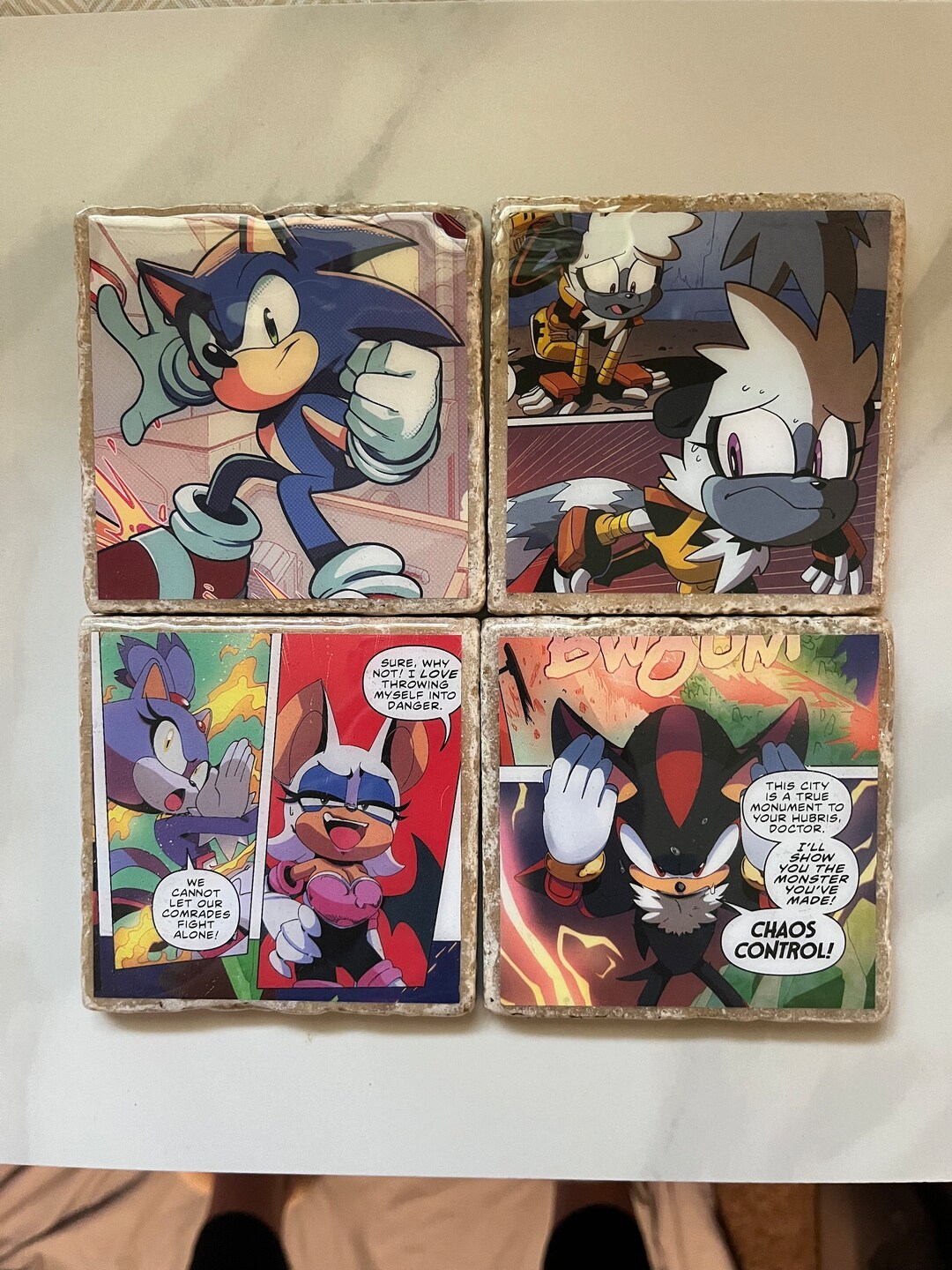 Sonic the Hedgehog Tile Coasters - Etsy
