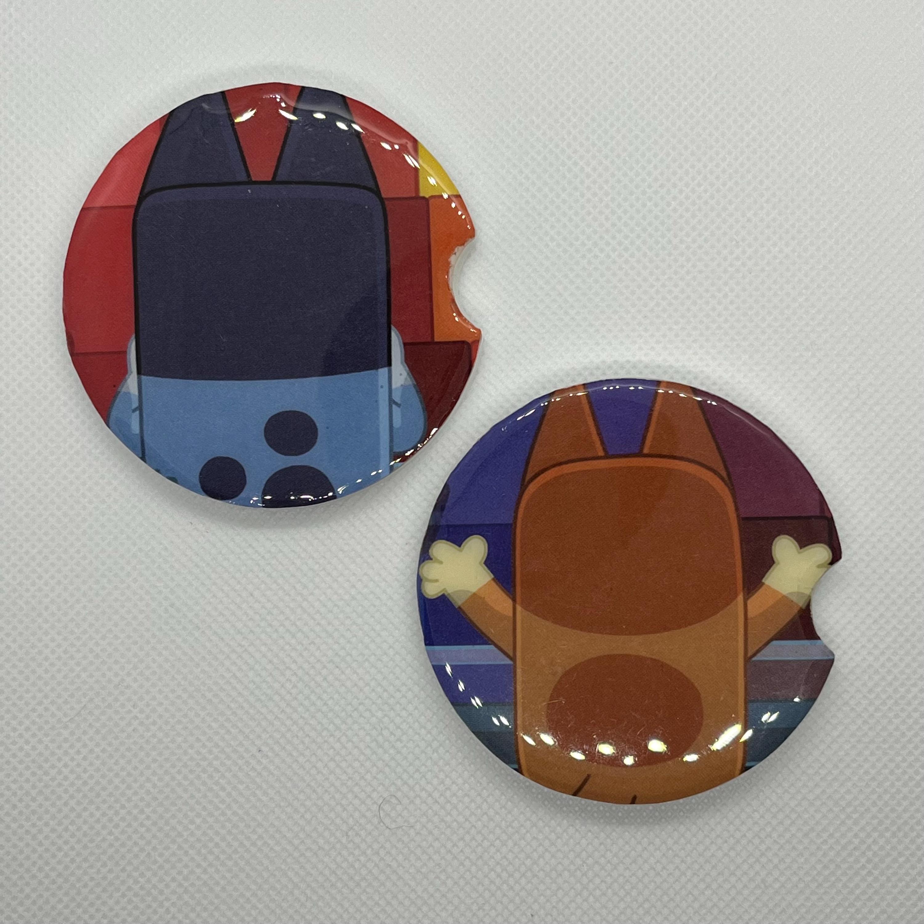 Bluey and Bingo Car Coasters Set of 2 Epoxy Coated Ceramic Coaster Set ...