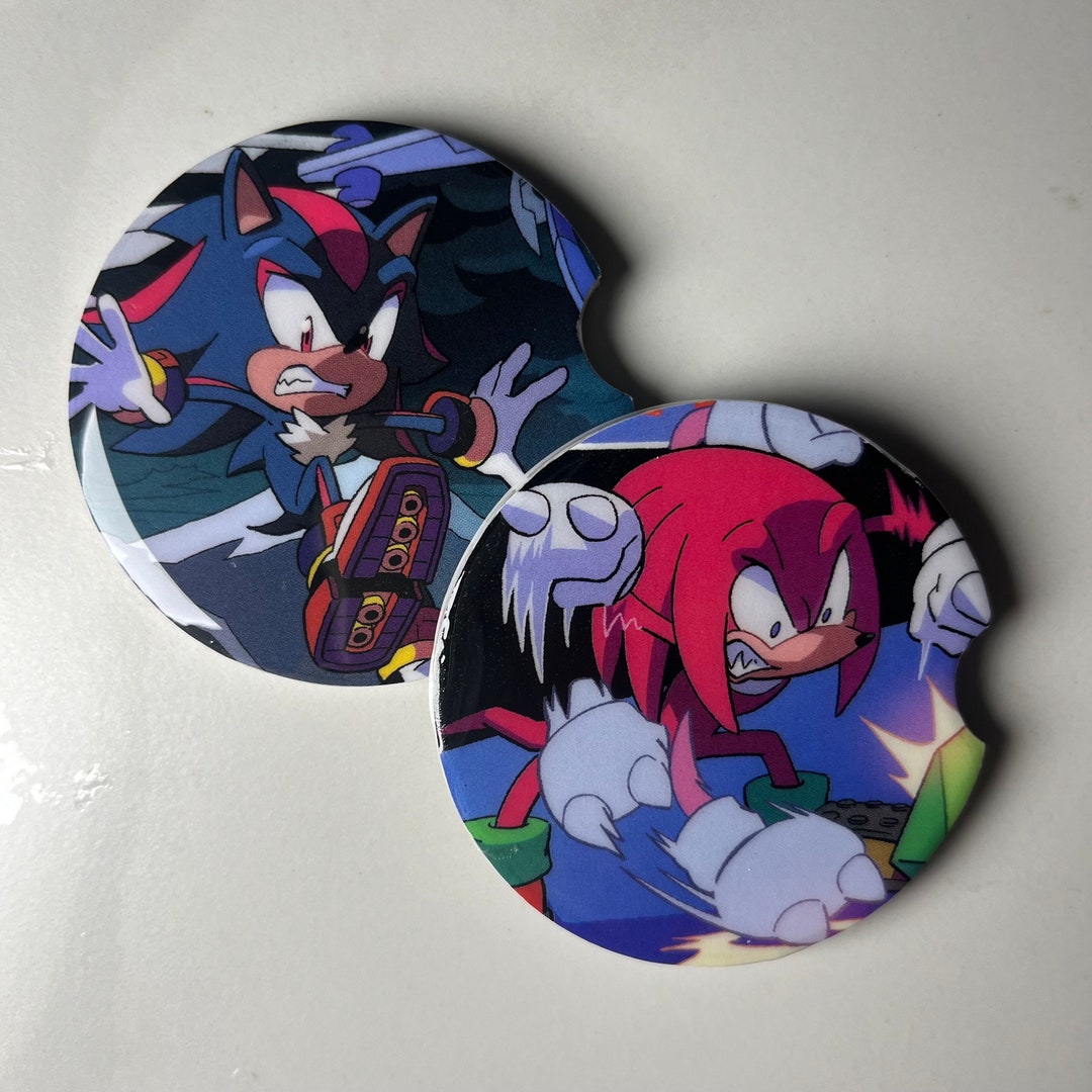 Sonic the Hedgehog Car Coasters Set of 2 Epoxy Coated Ceramic Coaster ...
