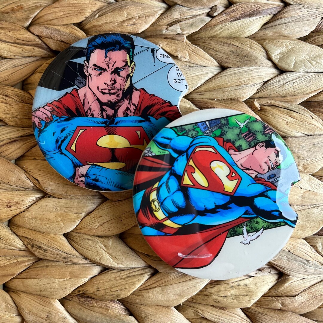DC Superman Car Coasters Set of 2 Epoxy Coated Ceramic Coaster Set - Etsy
