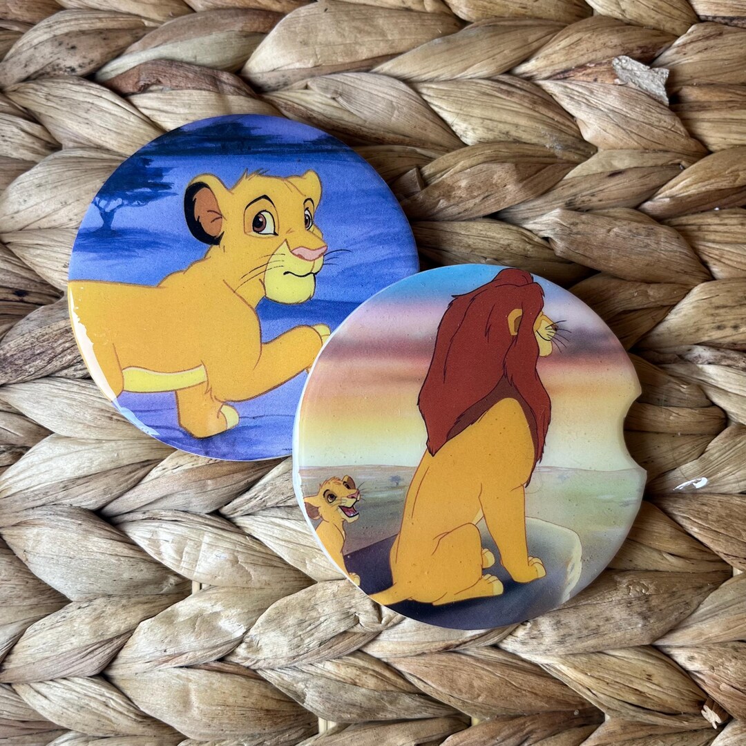 The Lion King Car Coasters Pick 2 Epoxy Coated Ceramic Coaster Set - Etsy