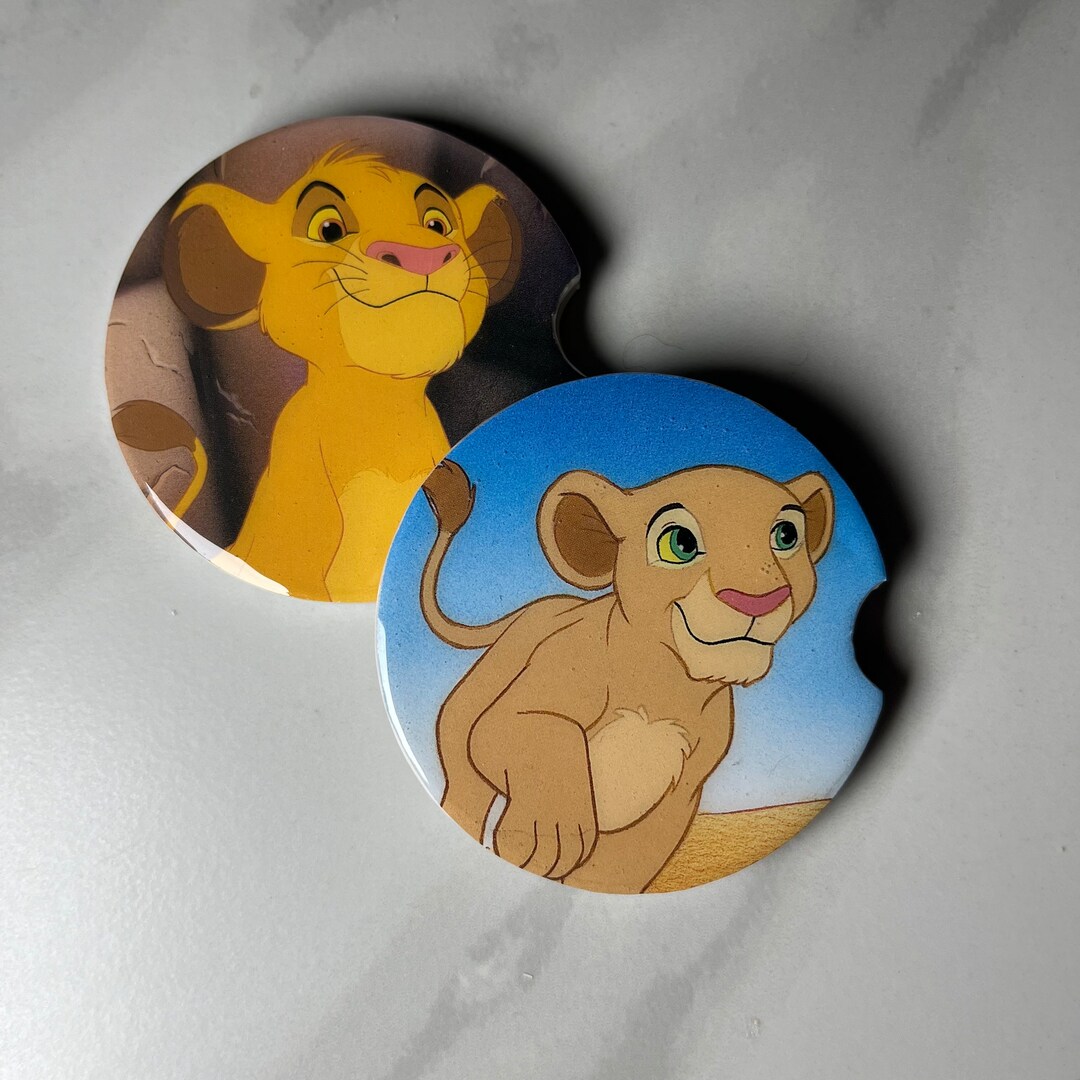 The Lion King Simba Nala Car Coasters Set of 2 Epoxy Coated Ceramic ...