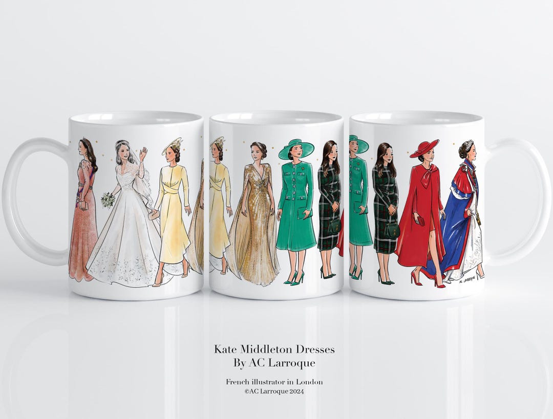 Kate Middleton Dresses Mug Princess of Wales Mug Kate Middleton Coffee ...