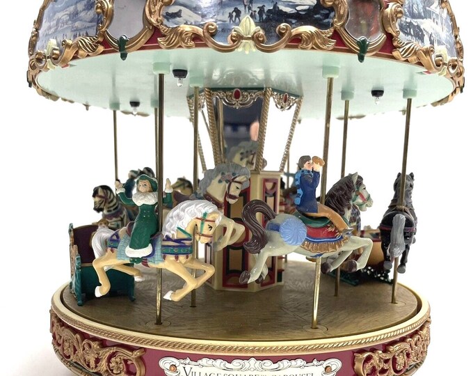 Mr Christmas Village Square Carousel Christmas Carols & Others - Works ...