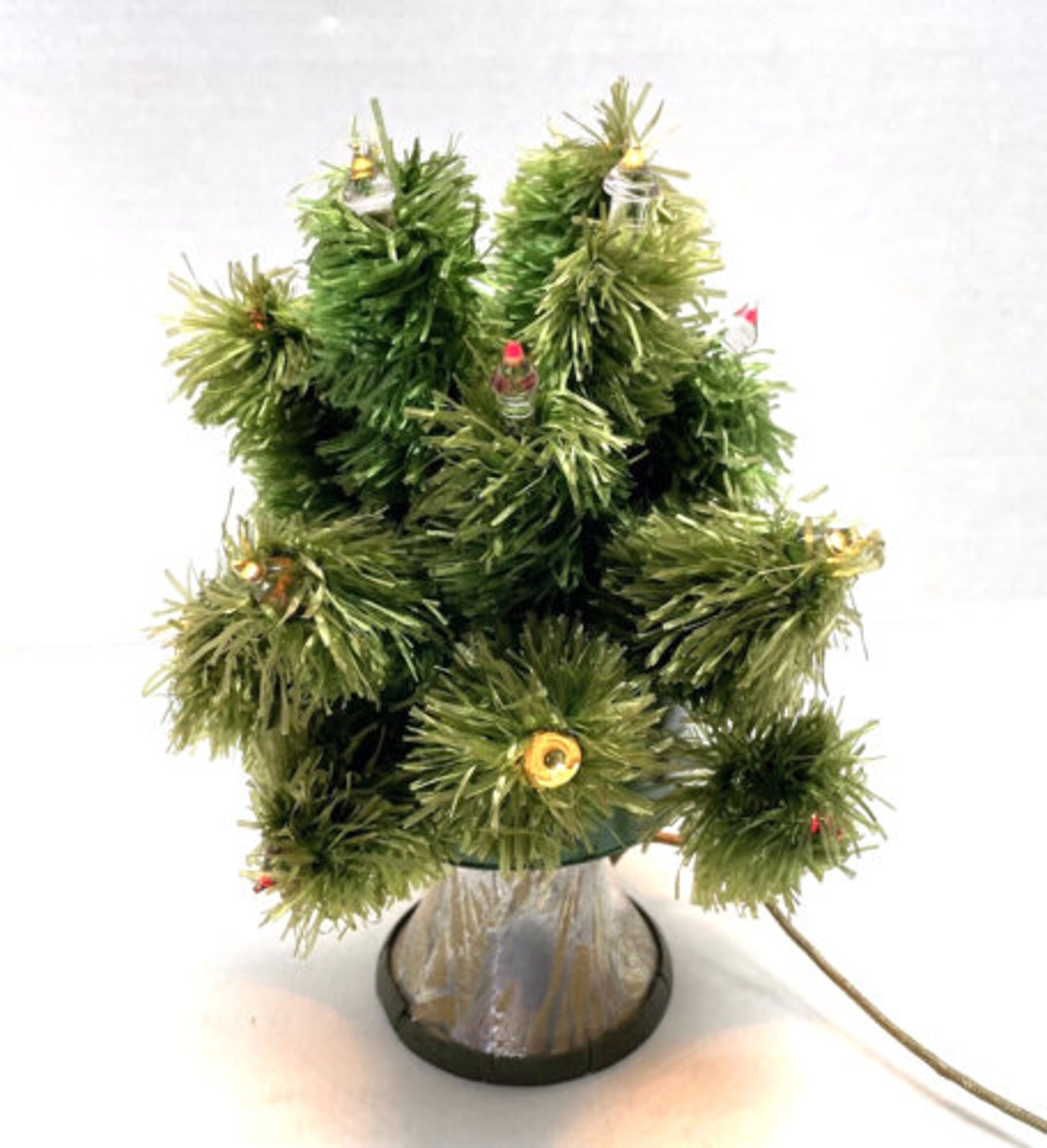 Antique 1930's 8" R. E. Gebhardt Lighted Green Christmas Tree Table Top ...
