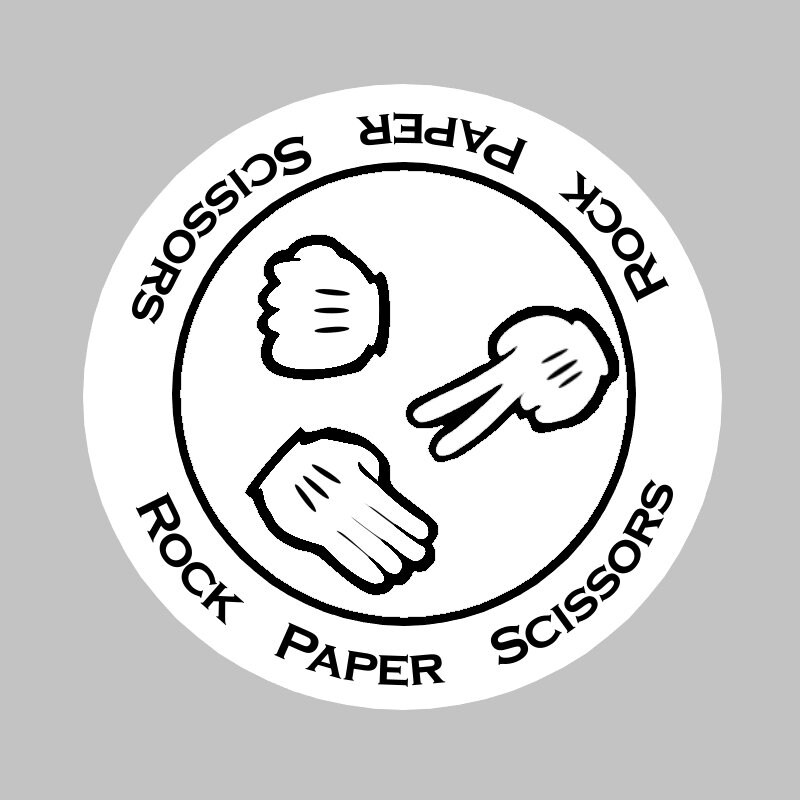 Rock, Paper, Scissors Stickers (white/red/blue/green/yellow) - Etsy