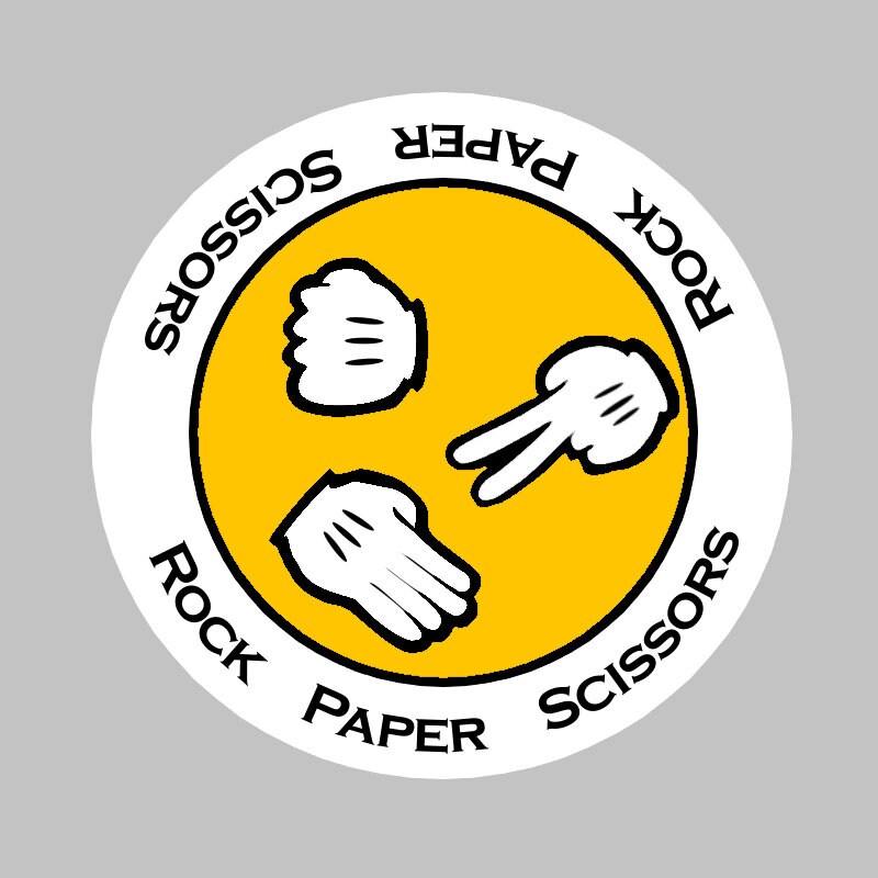 Rock, Paper, Scissors Stickers (white/red/blue/green/yellow) - Etsy