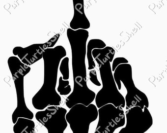 Skeleton Middle Finger Patch - Etsy