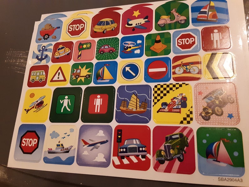 Transportation-themed Stickers, 9 Sheets for Scrapbooks, Photo Albums ...