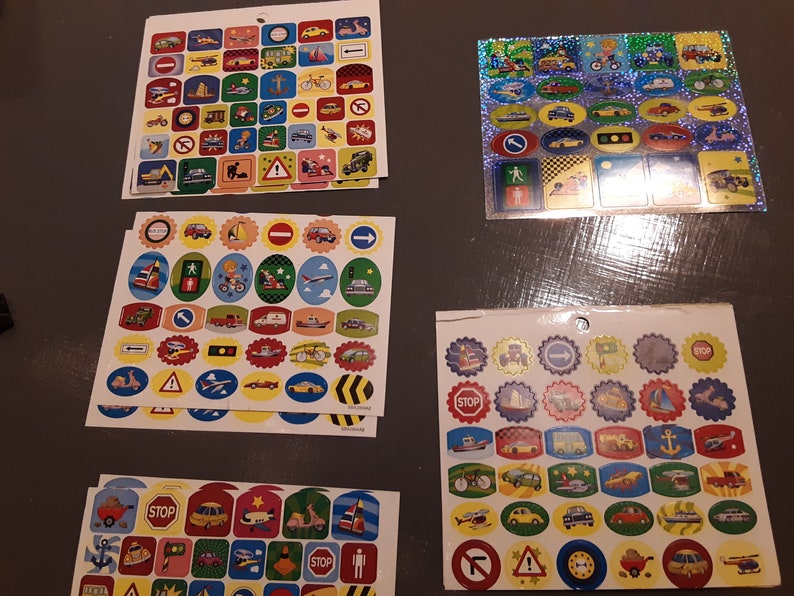 Transportation-themed Stickers, 9 Sheets for Scrapbooks, Photo Albums ...