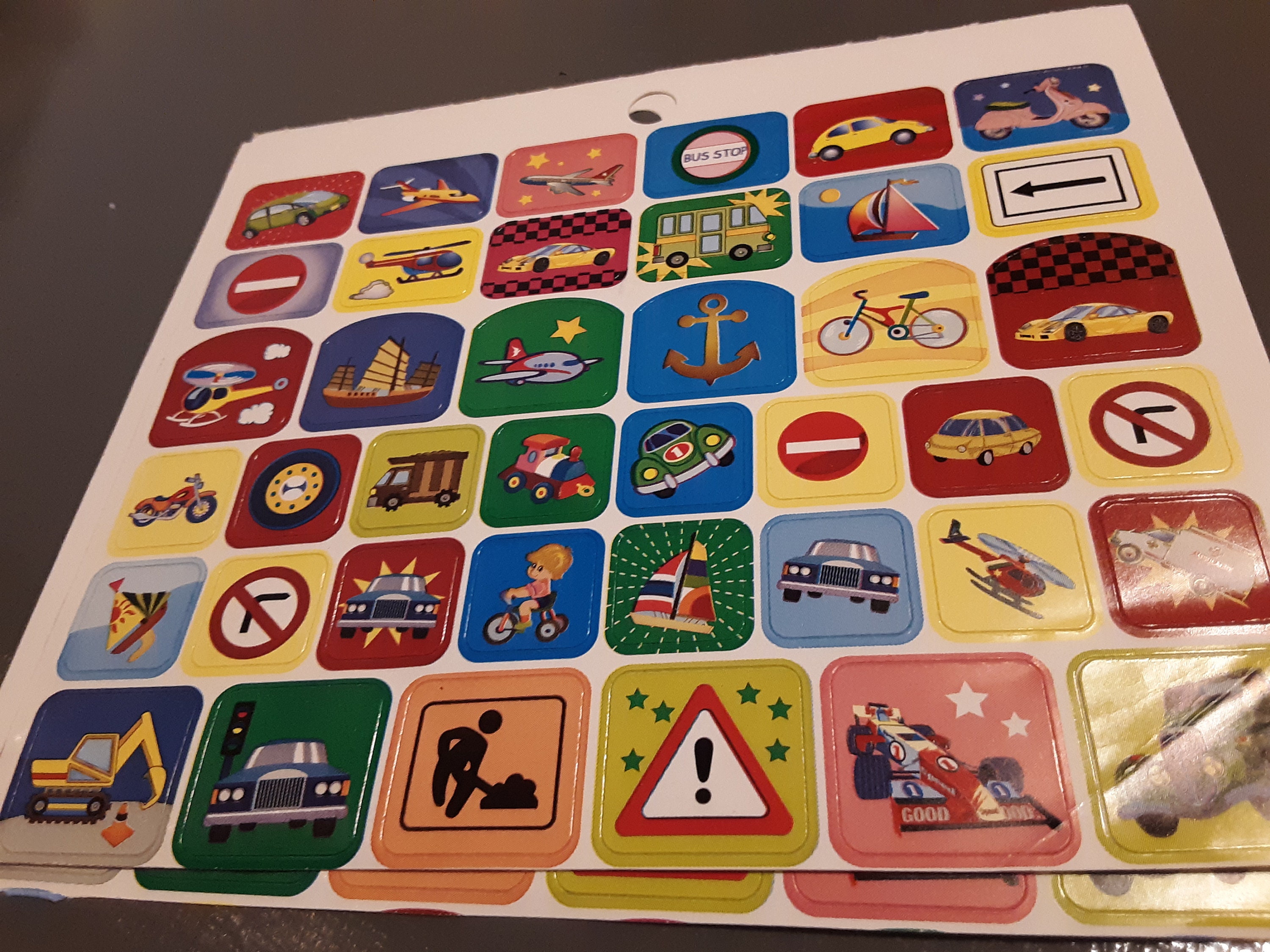 Transportation-themed Stickers, 9 Sheets for Scrapbooks, Photo Albums ...
