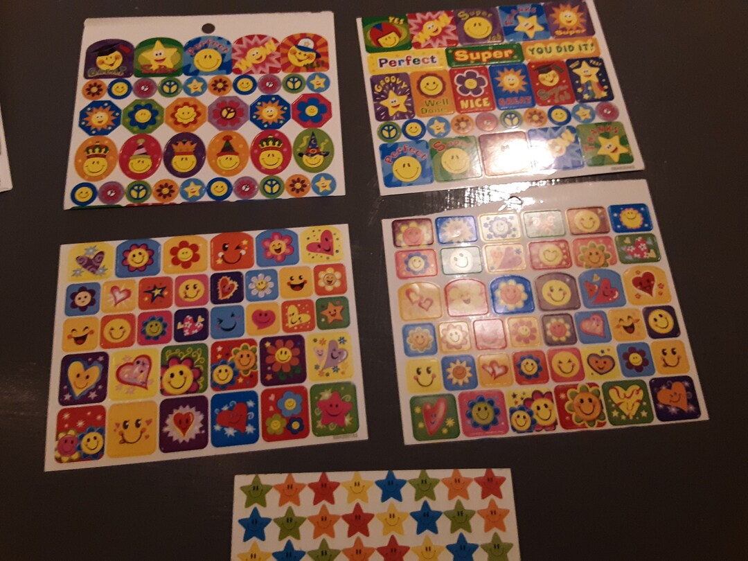 Smiley Face Sticker Sheets for Reading Encouragement, Scrapbooking ...