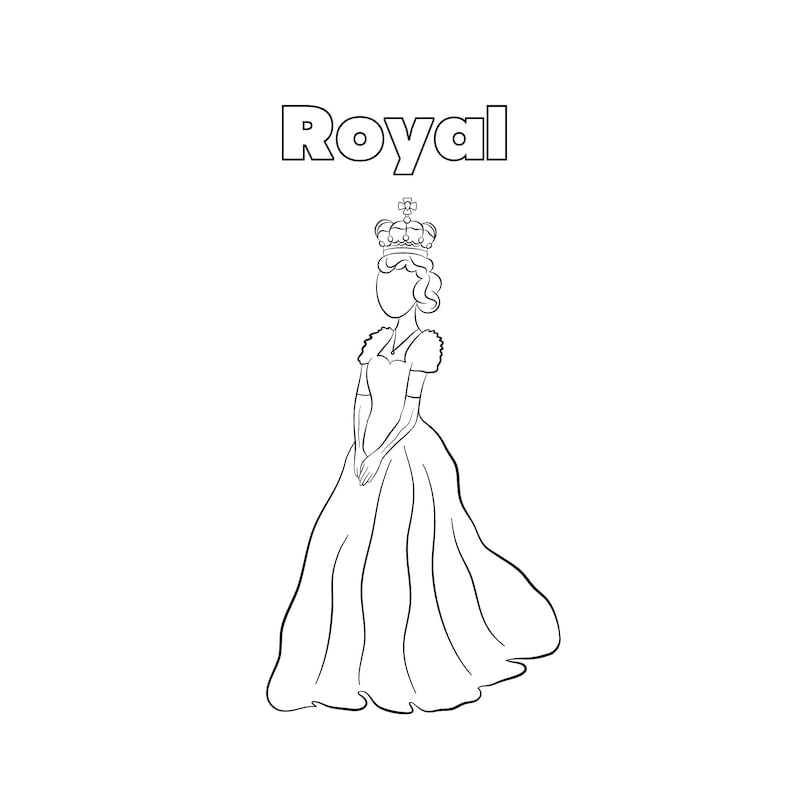 Queen Elizabeth II Colouring Pages Queen Colouring Pages - Etsy