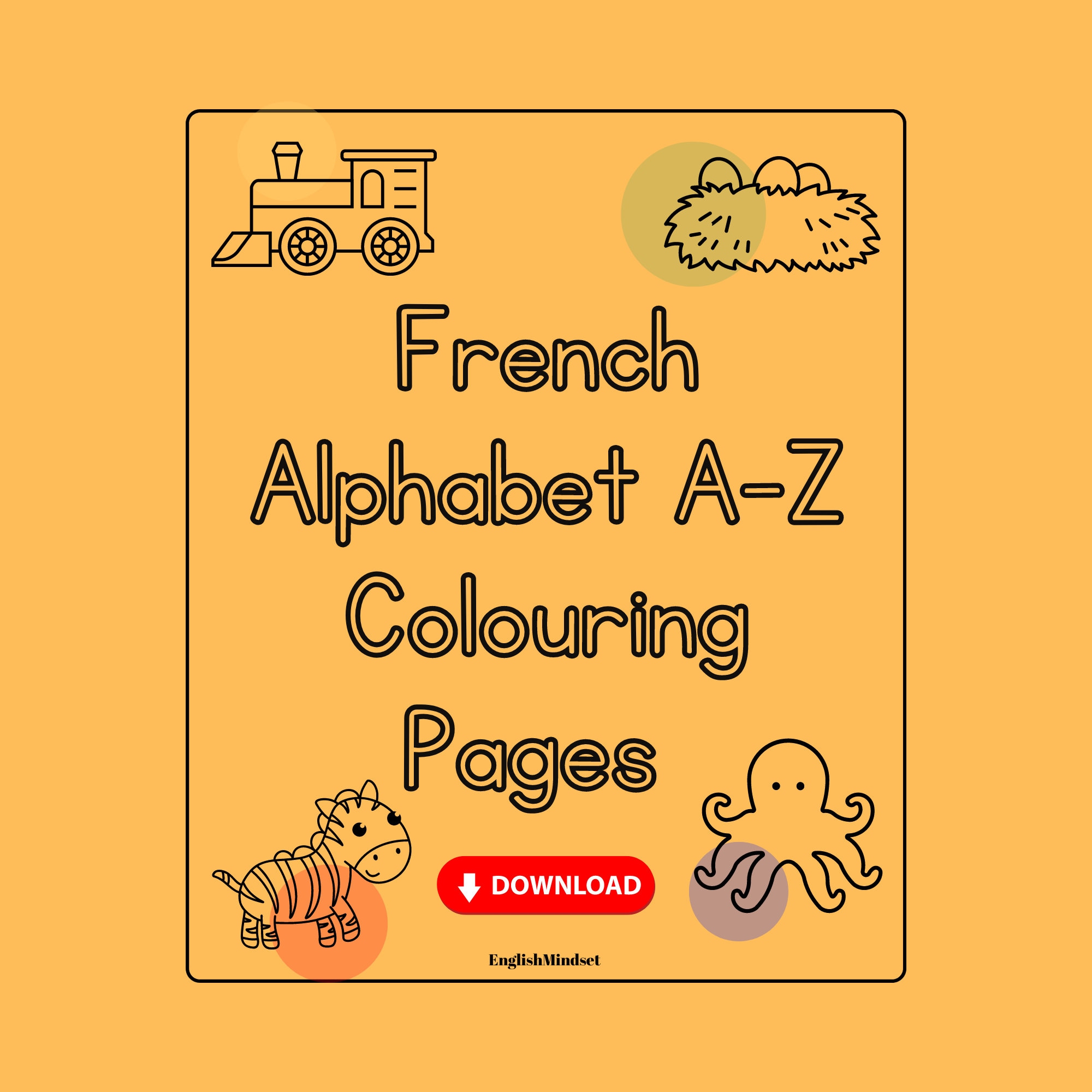 French Alphabet Colouring Pages/french A-Z/ French - Etsy