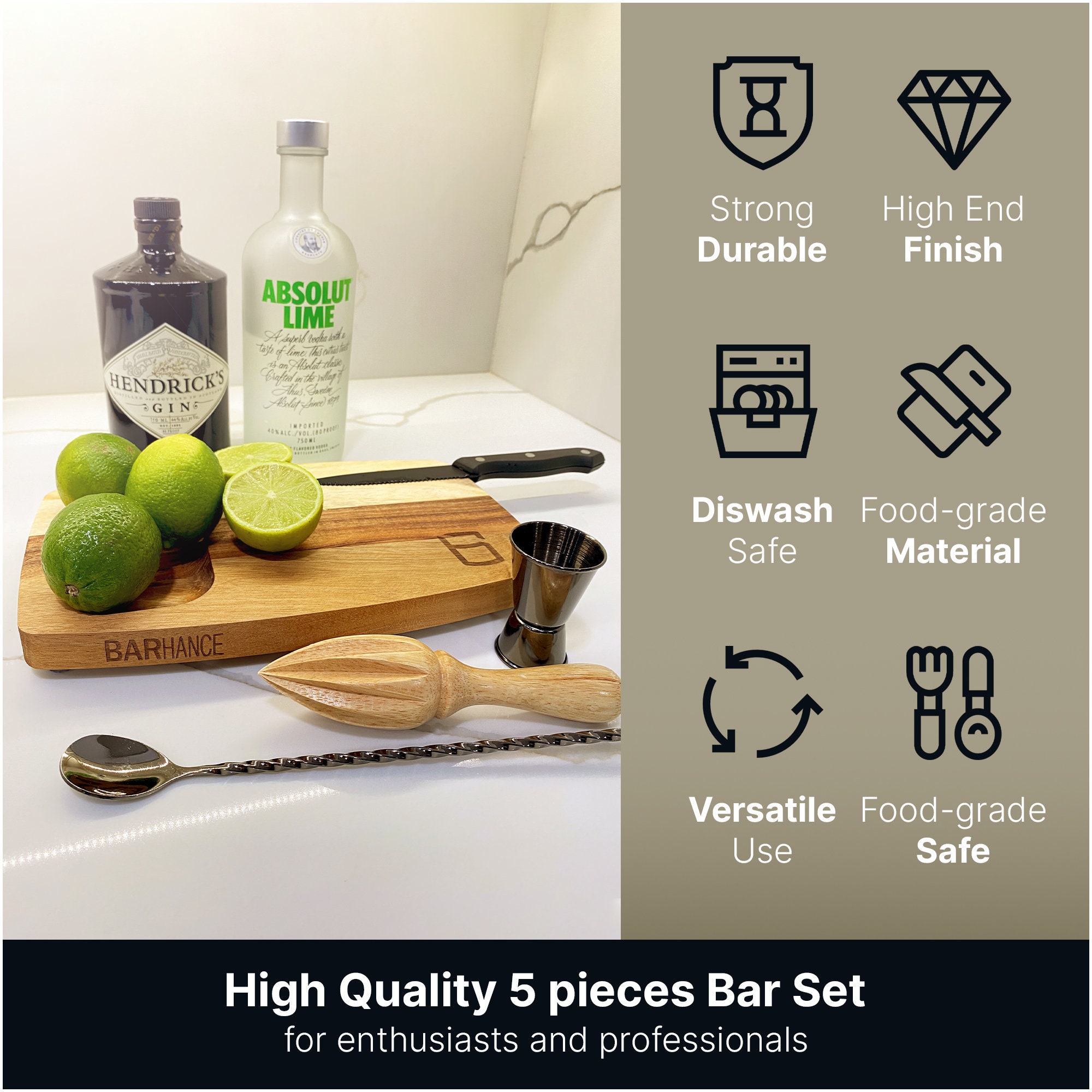 Mixing Bar Set Cocktail Kit by BARHANCE | Bar Tools Cocktail Set With ...