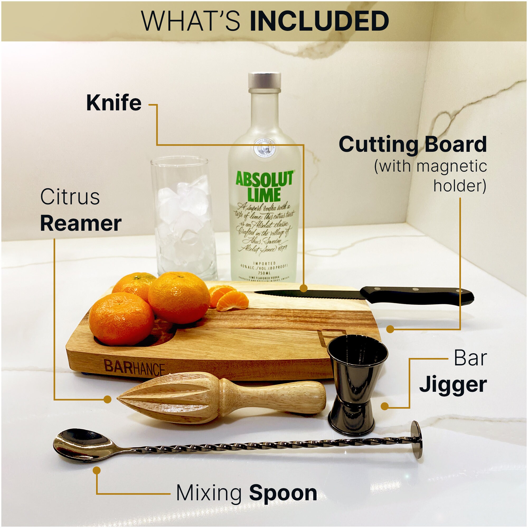 Mixing Bar Set Cocktail Kit by BARHANCE | Bar Tools Cocktail Set With ...