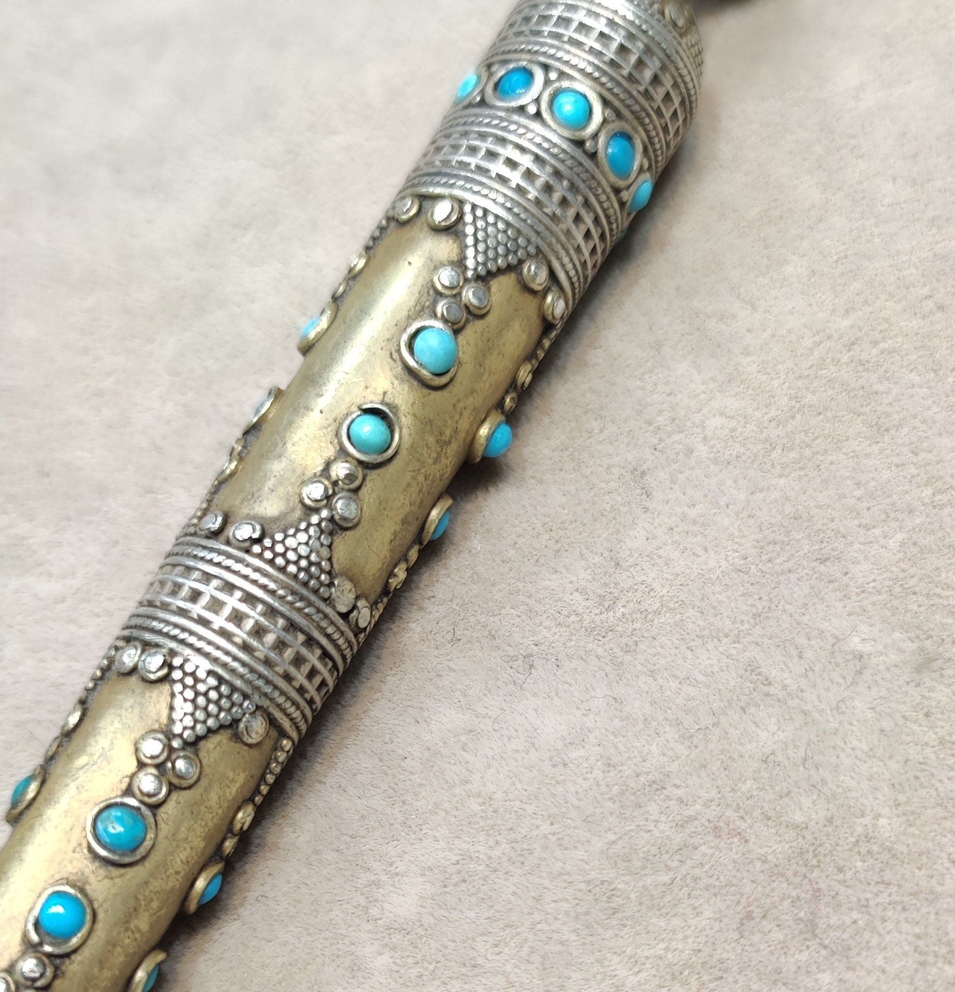 Antique Torah Yad Pointer Silver Made With Filigree Designs Turqoise ...