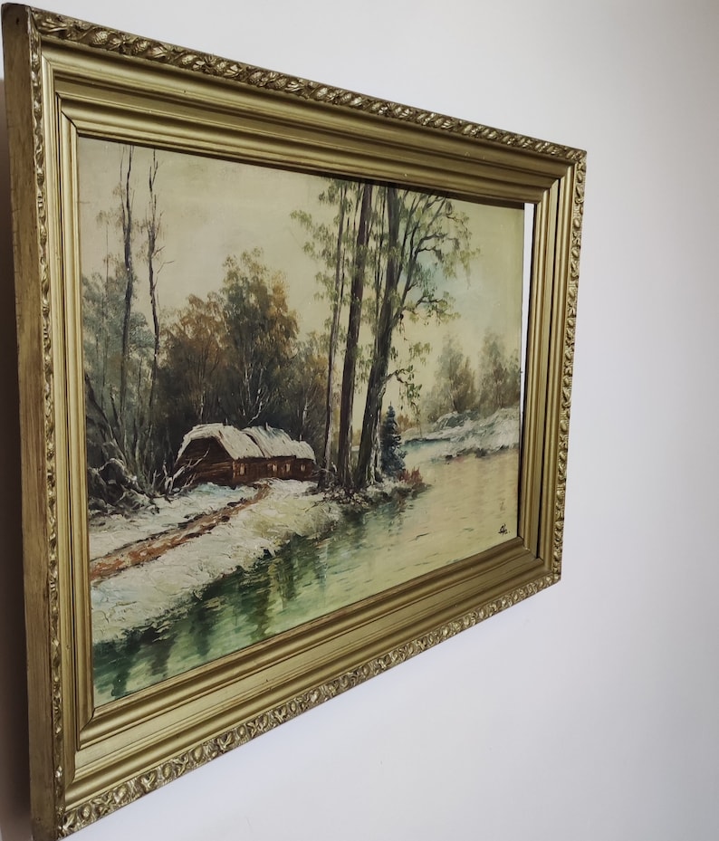 Antique 19C Original Oil Painting Singed by Artist "ata", Antique Old ...