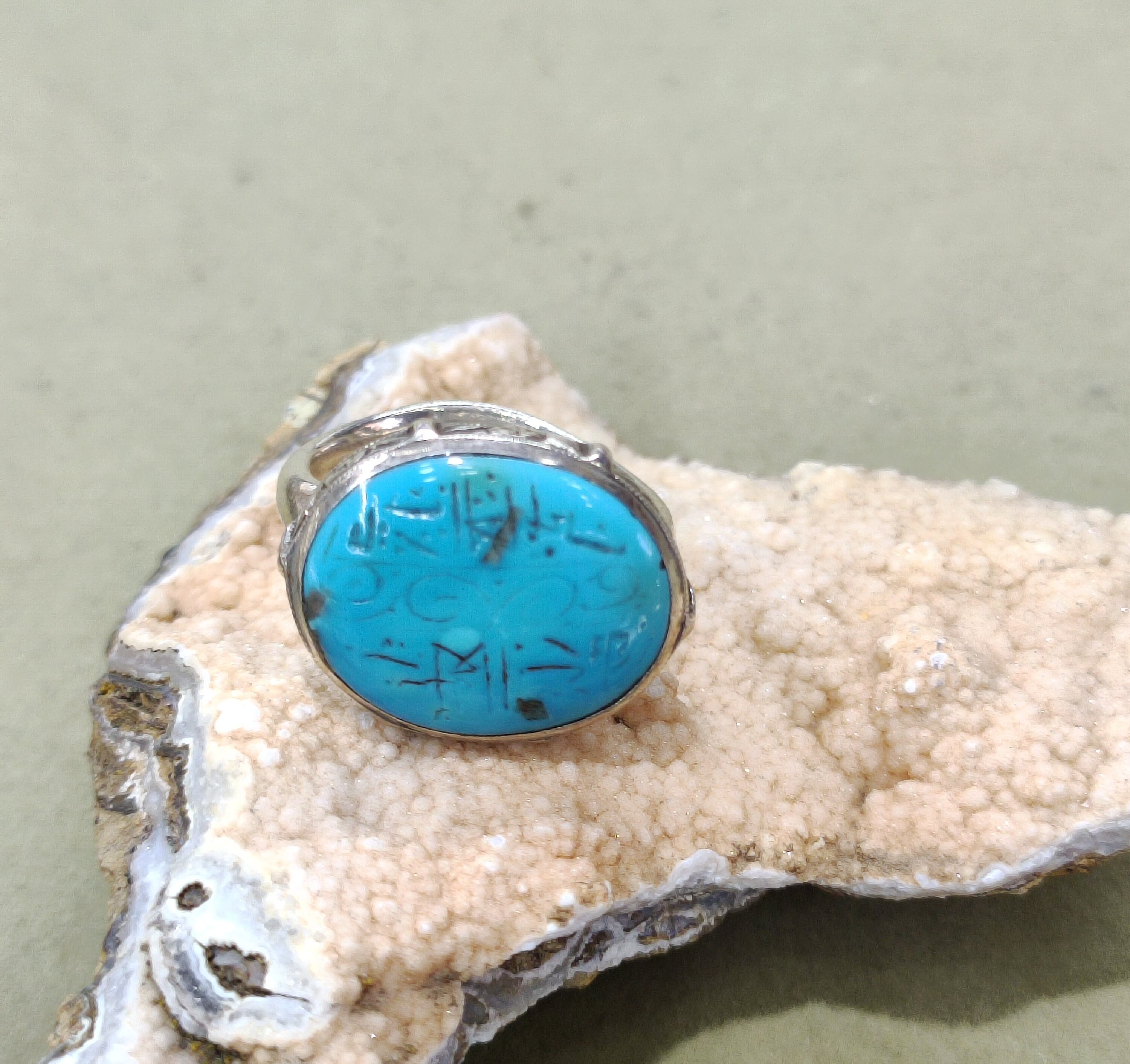 Timurid Dynasty Antique Museum Grade Silver Ring, 15c Silver Timurid ...