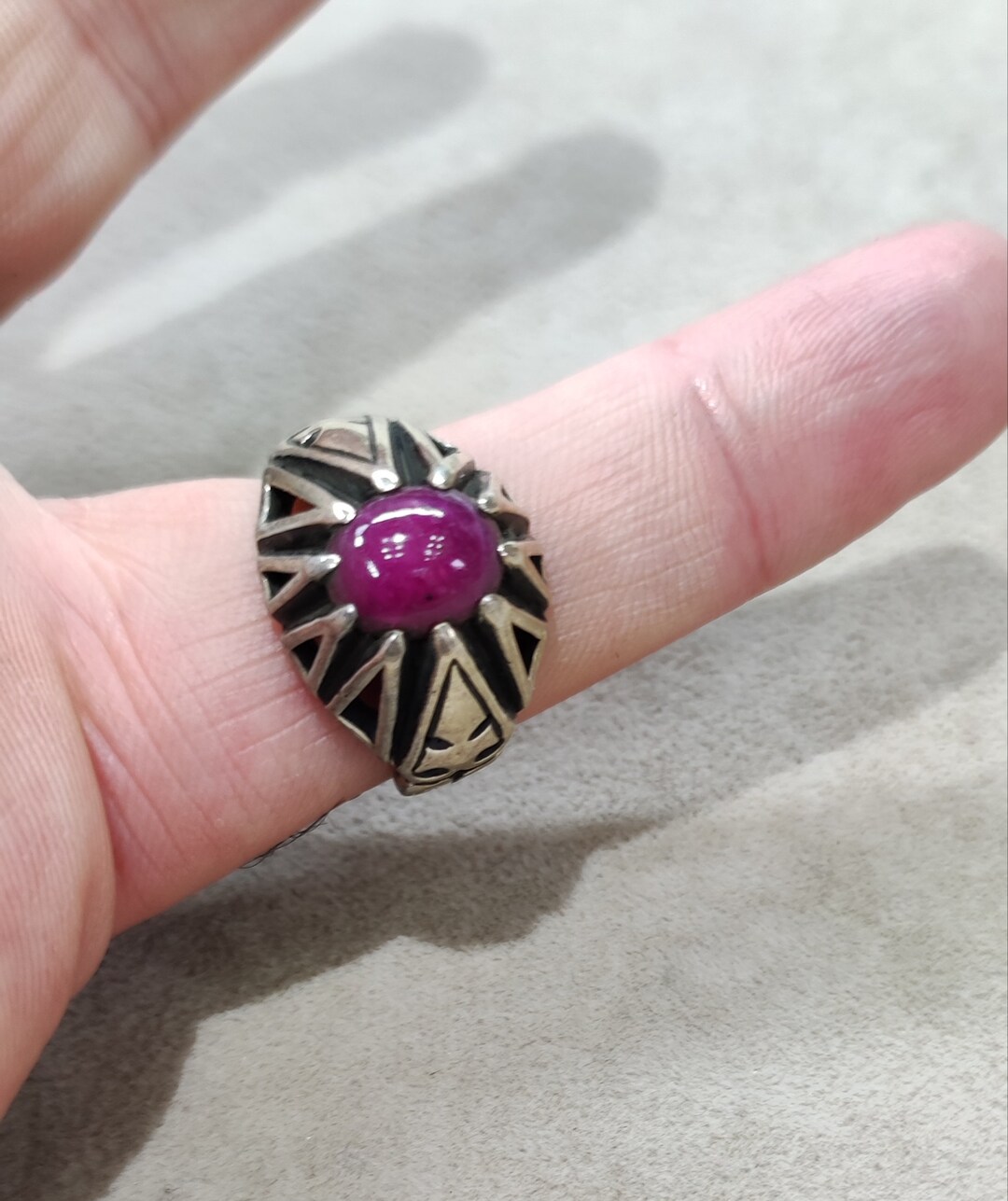 Antique Silver Ruby Ring, Man Silver Ruby Ring, Dagger Ruby Ring, Silver Man Ring Ruby - Etsy