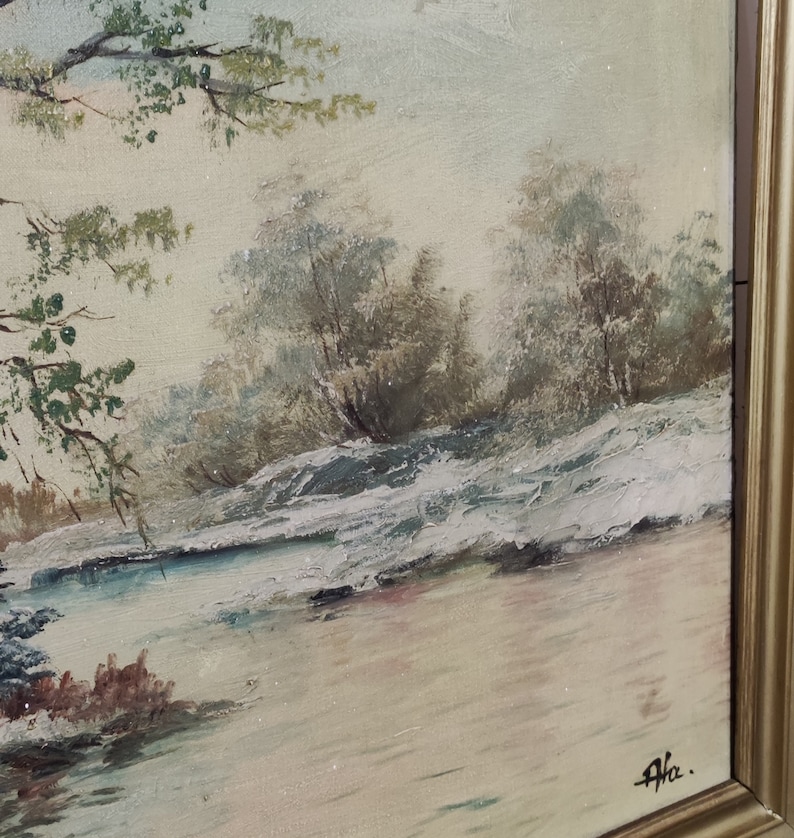 Antique 19C Original Oil Painting Singed by Artist "ata", Antique Old ...