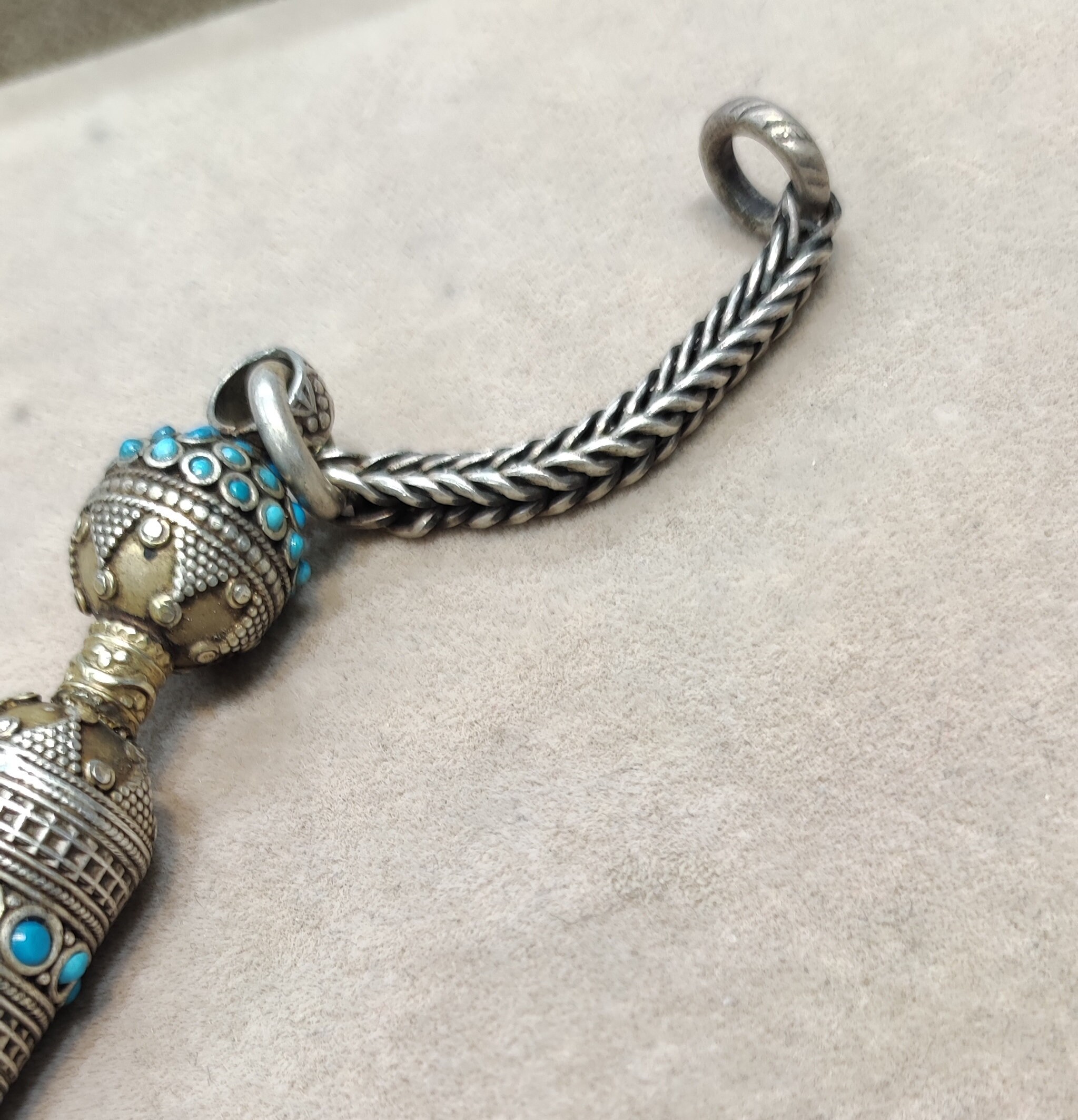 Antique Torah Yad Pointer Silver Made With Filigree Designs Turqoise ...