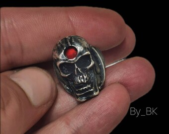 Ruby Eye Skull Ring - Etsy
