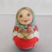 Author's Matryoshka Rolly Polly Bell Doll "a Girl With a Chicken" - Etsy