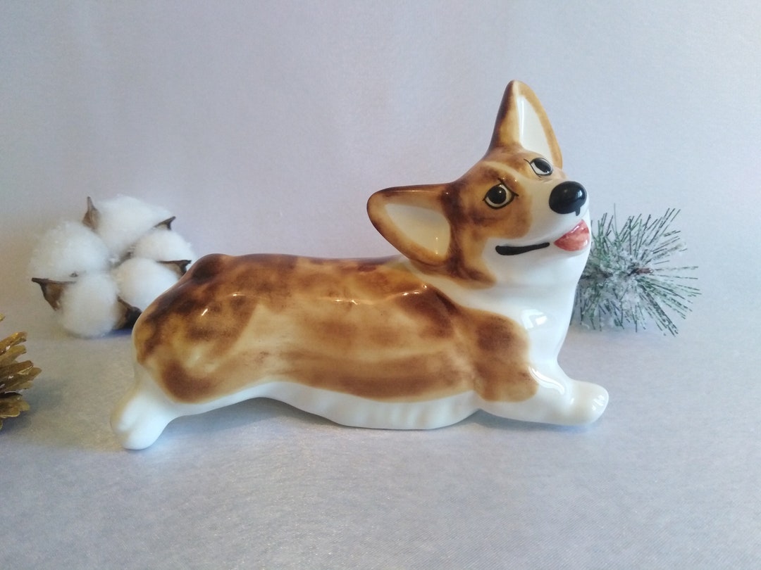 Figurine the Corgi Dog (porcelain) - Etsy