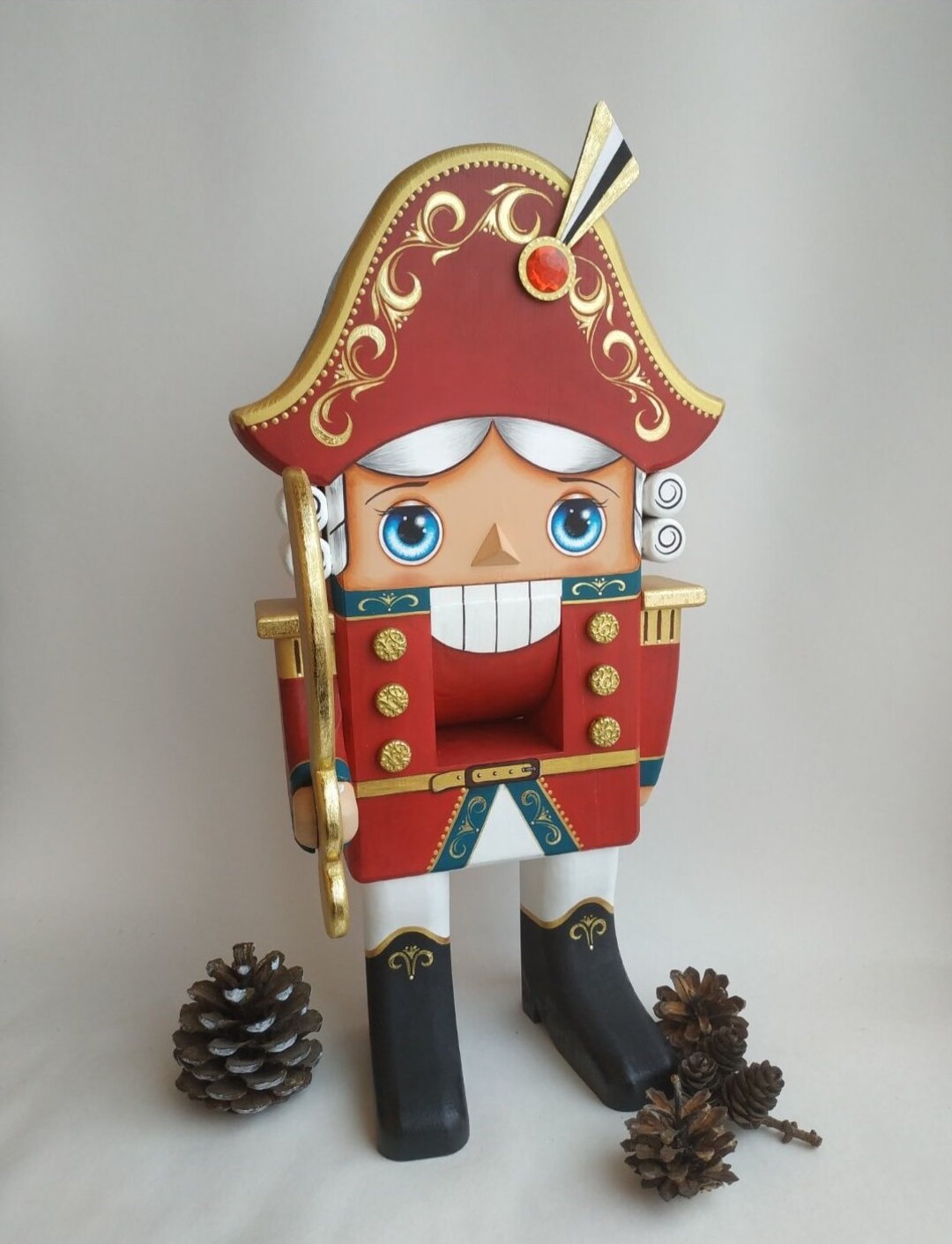 New Year's Wooden Nutcracker 15.7 Inches - Etsy