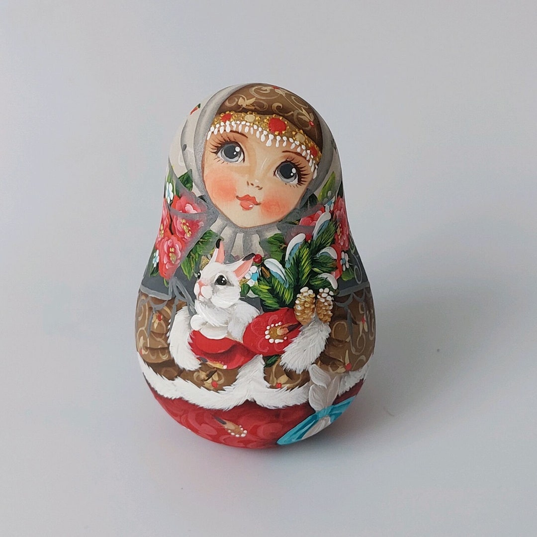 Matryoshka Roly Poly Doll Musical "winter Fun" - Etsy