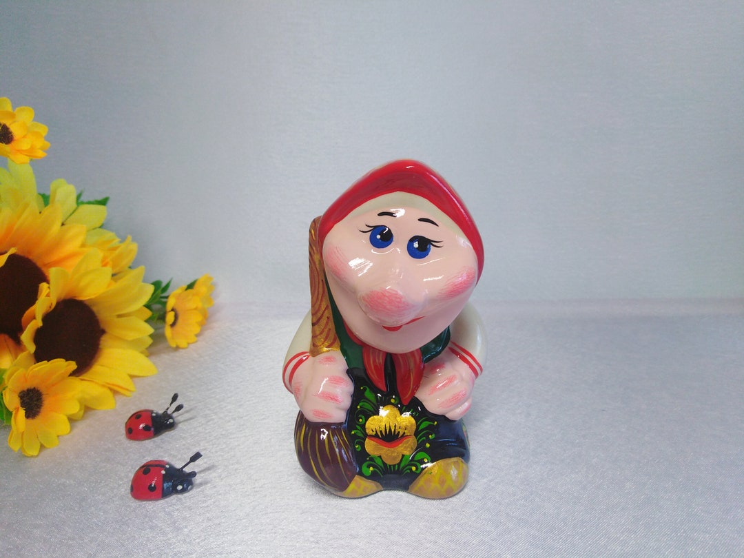 Figurine the Baba Yaga With Hand-painted (ceramics) - Etsy