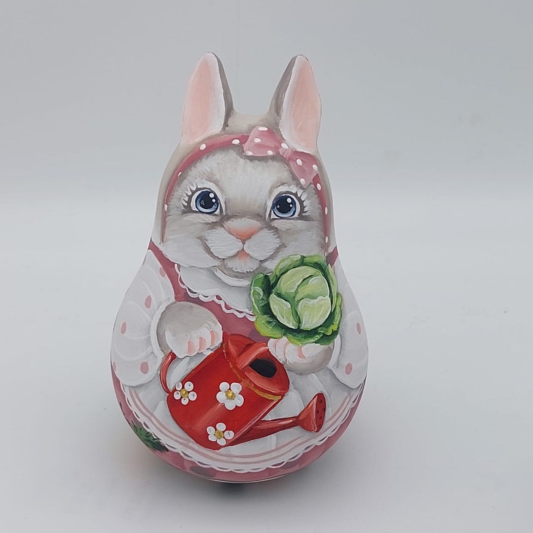 Author's Matryoshka Rolly Polly Bell Doll a Hare With a Watering Can ...