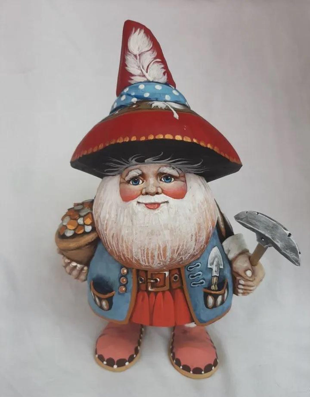 A Magical Dwarf With a Hoard of Coins and a Pickaxe - Etsy
