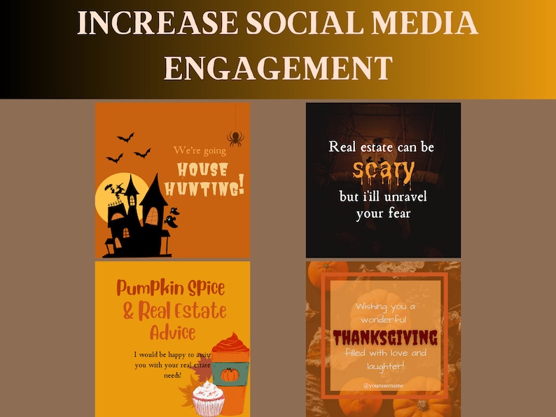 Halloween Realtor Instagram Post Templates Thanksgiving Realtor Social ...