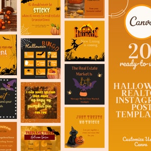 Halloween Realtor Instagram Post Templates Thanksgiving Realtor Social ...