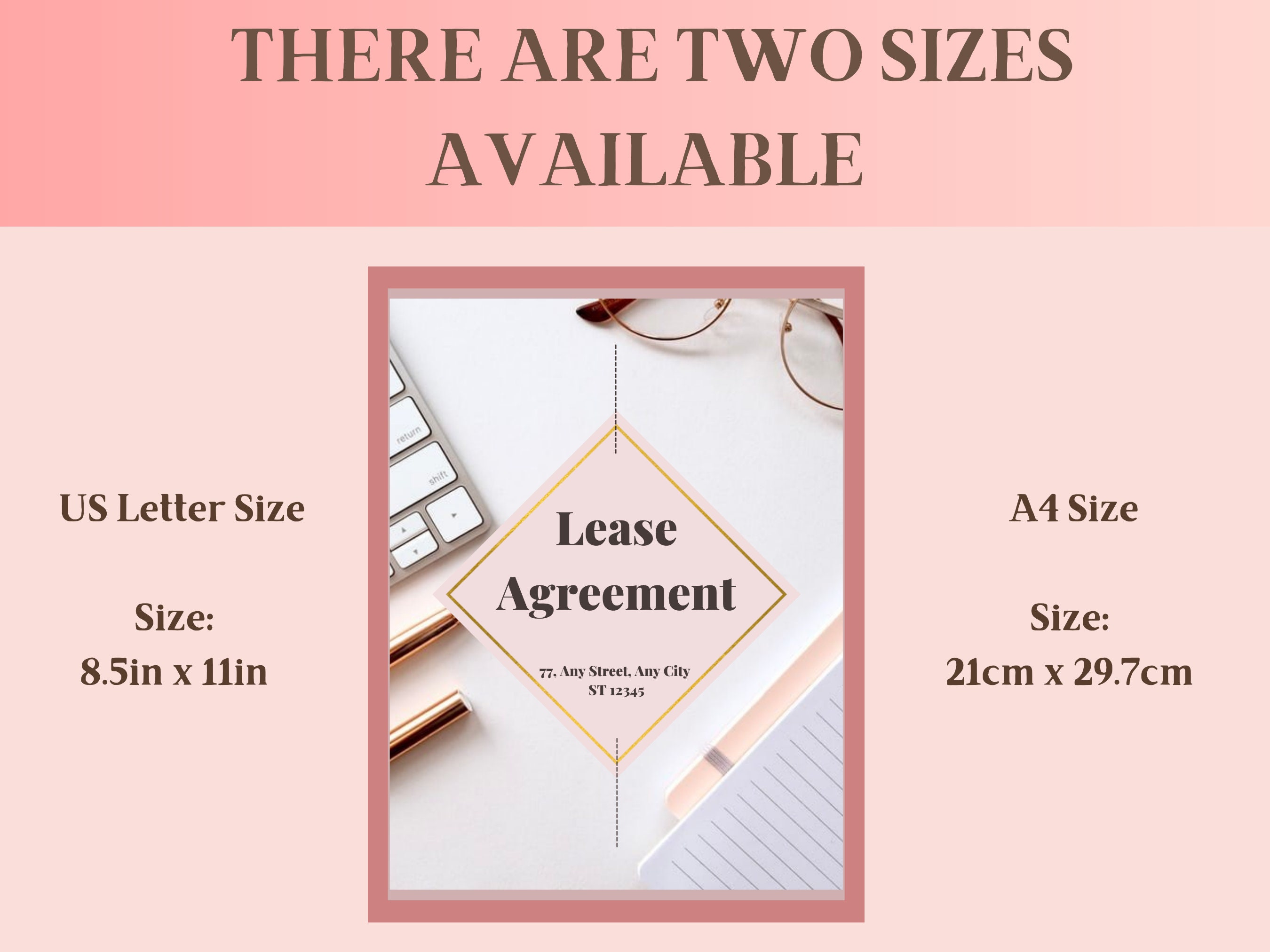 Simple Lease Agreement With Cover Page (1 Page) |rental Lease Agreement ...