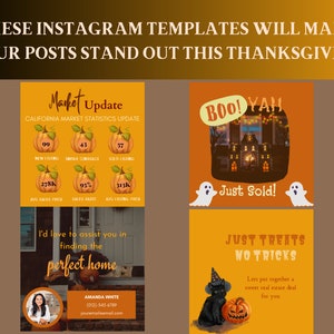 Halloween Realtor Instagram Post Templates Thanksgiving Realtor Social ...