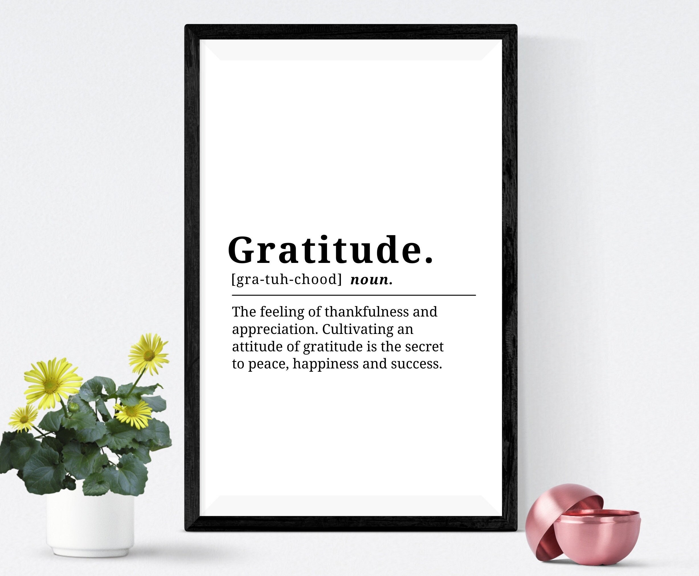 Gratitude Definition Poster - Etsy